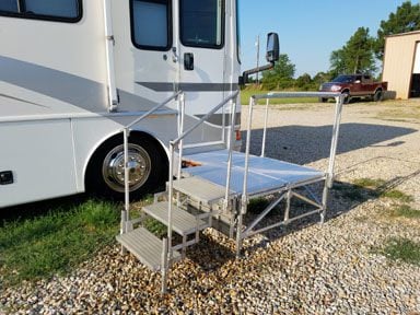 RV Steps with a Platform: 8 Sturdy RV Entry Stairs - Travels with Ted
