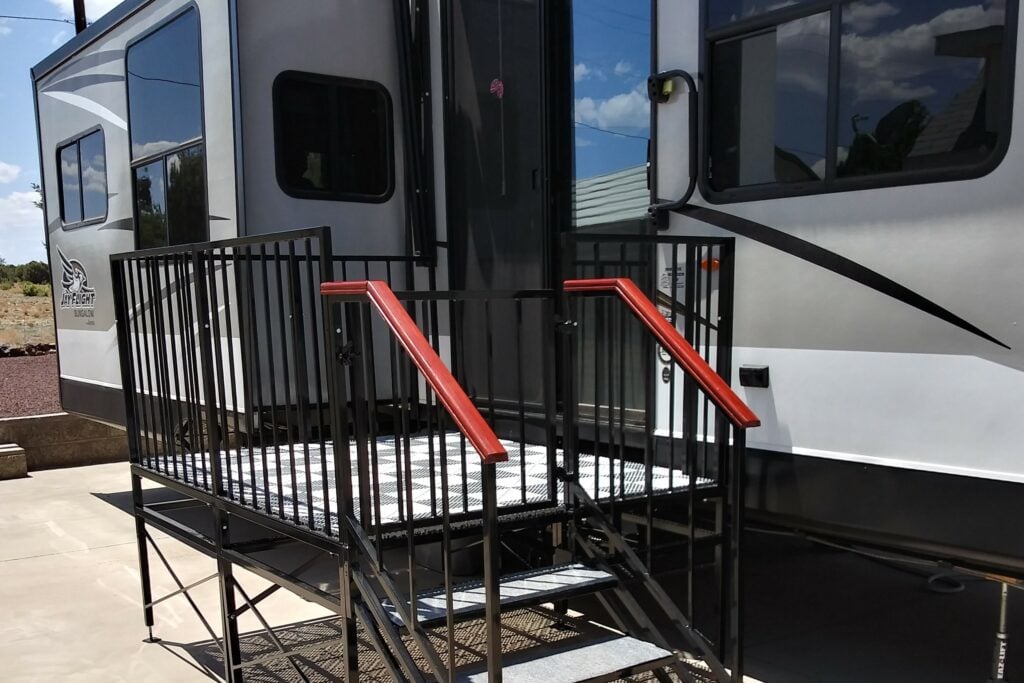 RV Steps with a Platform: 8 Sturdy RV Entry Stairs - Travels with Ted