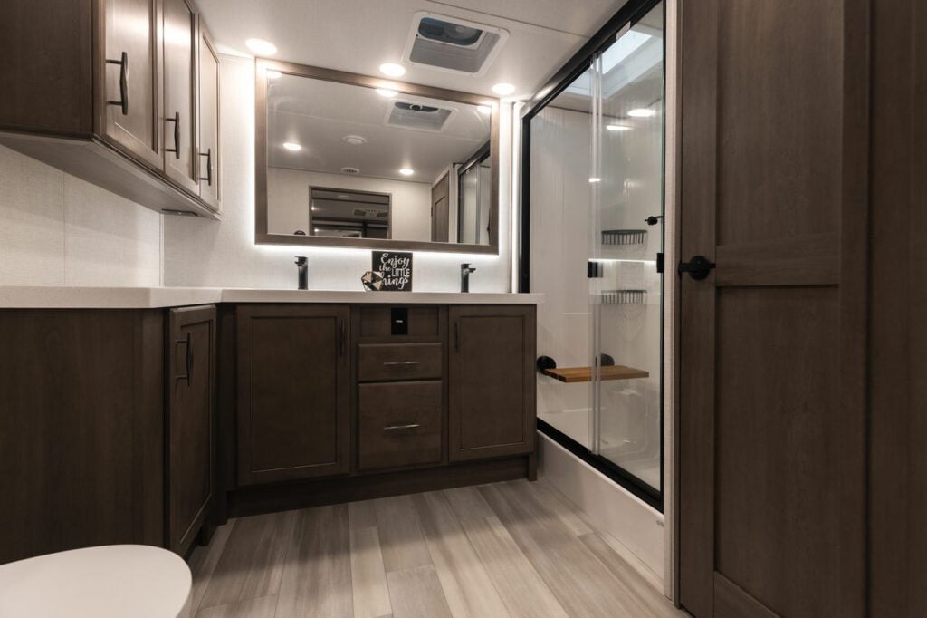 10 Luxurious RVs with Large Bathrooms (2023) - Travels with Ted