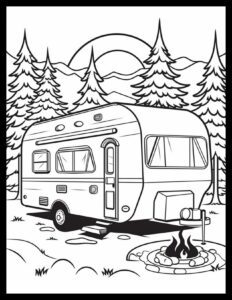 20 Free, Printable RV & Camper Coloring Pages (For All Ages)